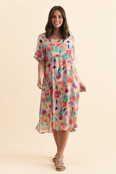 Christie Pink Floral Pocket Dress - Blue Bungalow NZ