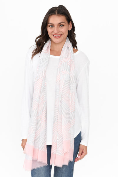 Claret Pink Stripe Scarf - Blue Bungalow NZ