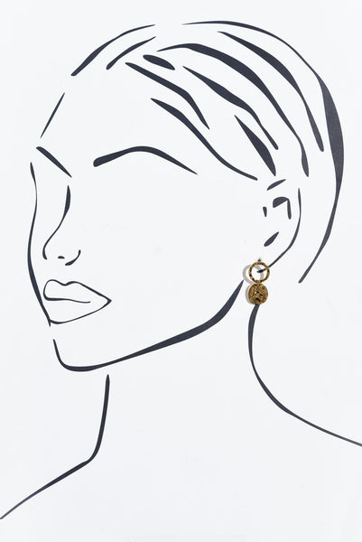 Gabe Gold Disc Drop Earrings - Blue Bungalow NZ