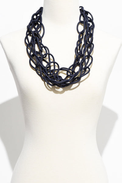 Haisley Navy Rubber Link Necklace - Blue Bungalow NZ