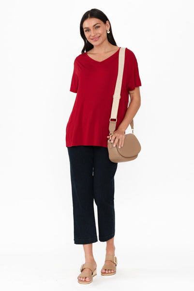 Ivy Red Micro Modal Swing Tee - Blue Bungalow NZ
