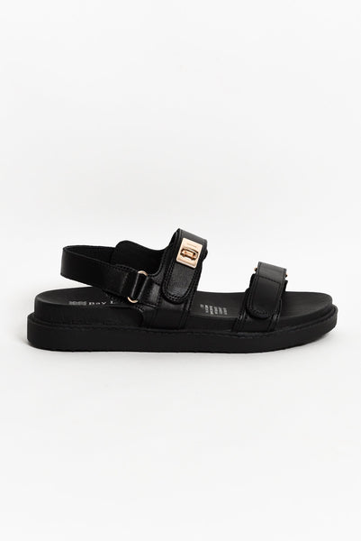Milly Black Leather Sandal - Blue Bungalow NZ