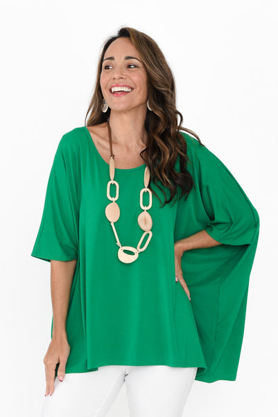 Sorronda Green Bamboo Batwing Top - Blue Bungalow NZ